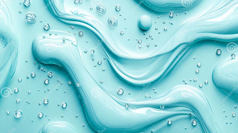 A Teal Abstract Background Featuring Flowing Lines and Bokeh Bubbles ...