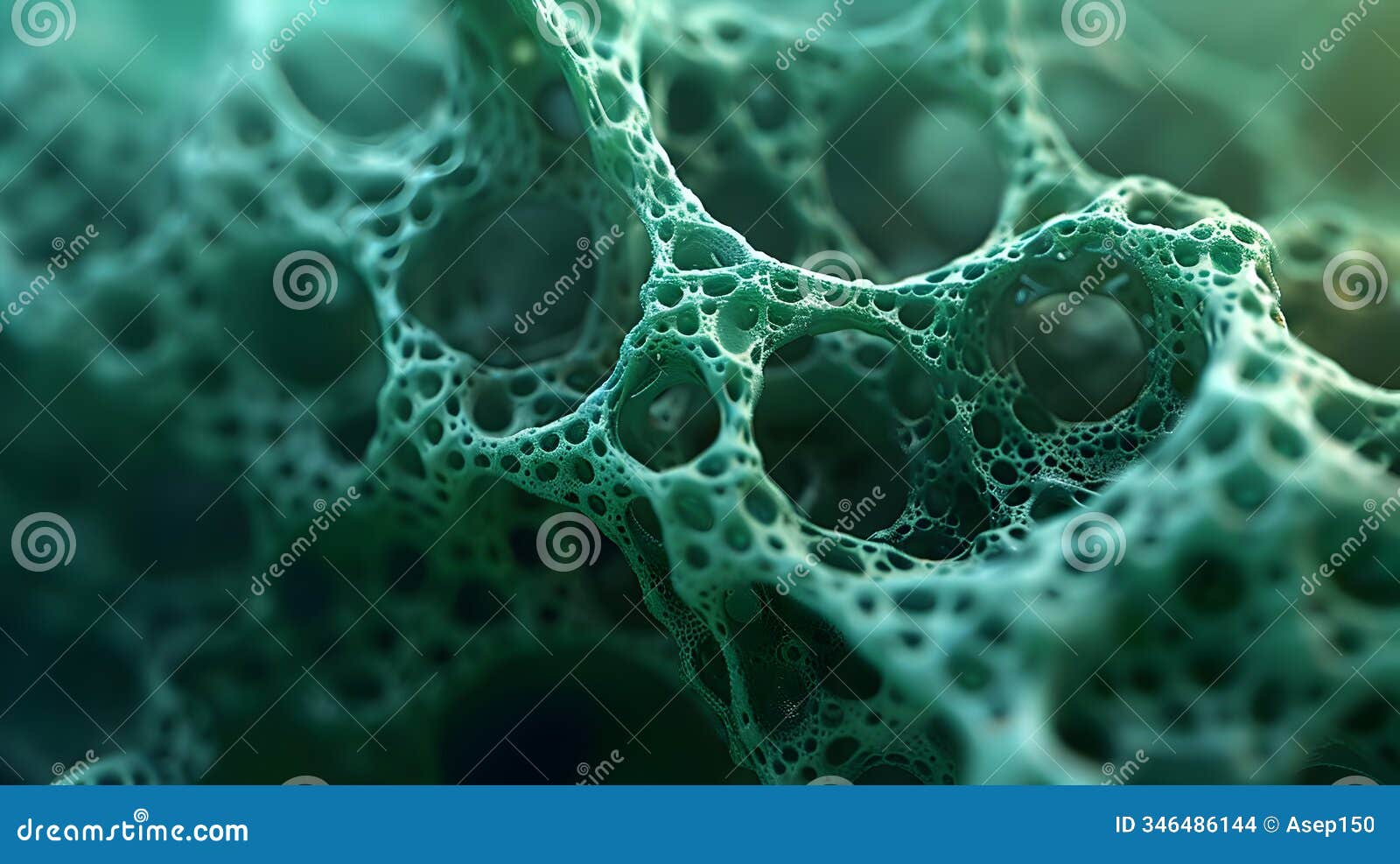 Teal Abstract 3D Render: Intricate Cellular Structure Stock ...