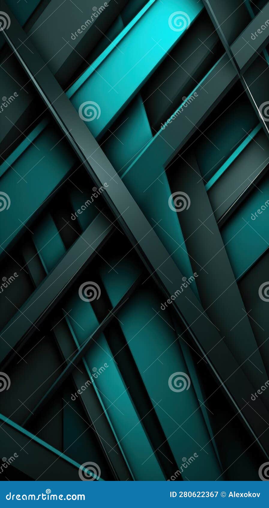 Teal and Black Abstract Background with Dark Gray and Black Sharp Lines ...