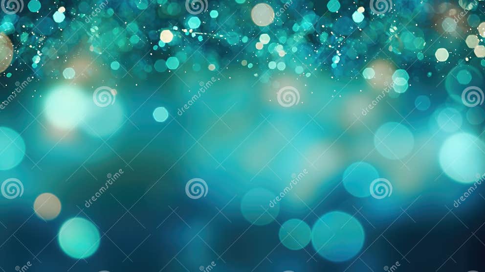 Teal Bokeh Background, Abstract Illustration Stock Illustration ...