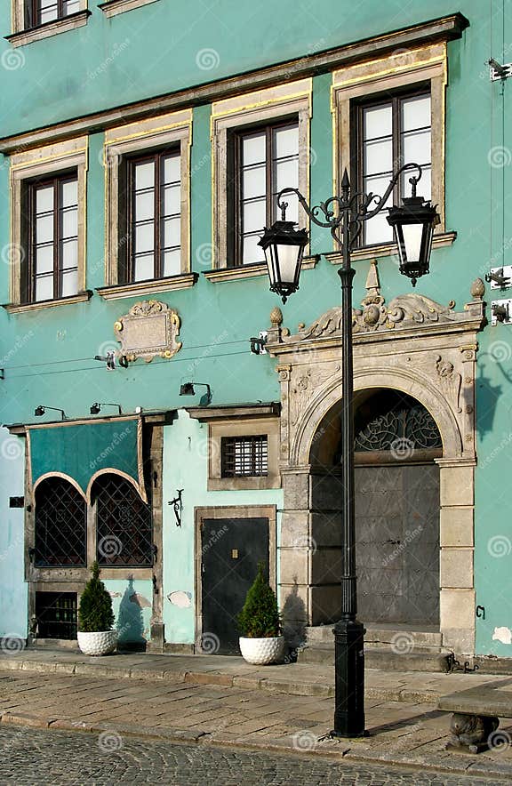 Teal Building in Warsaw stock image. Image of turquoise - 8086919