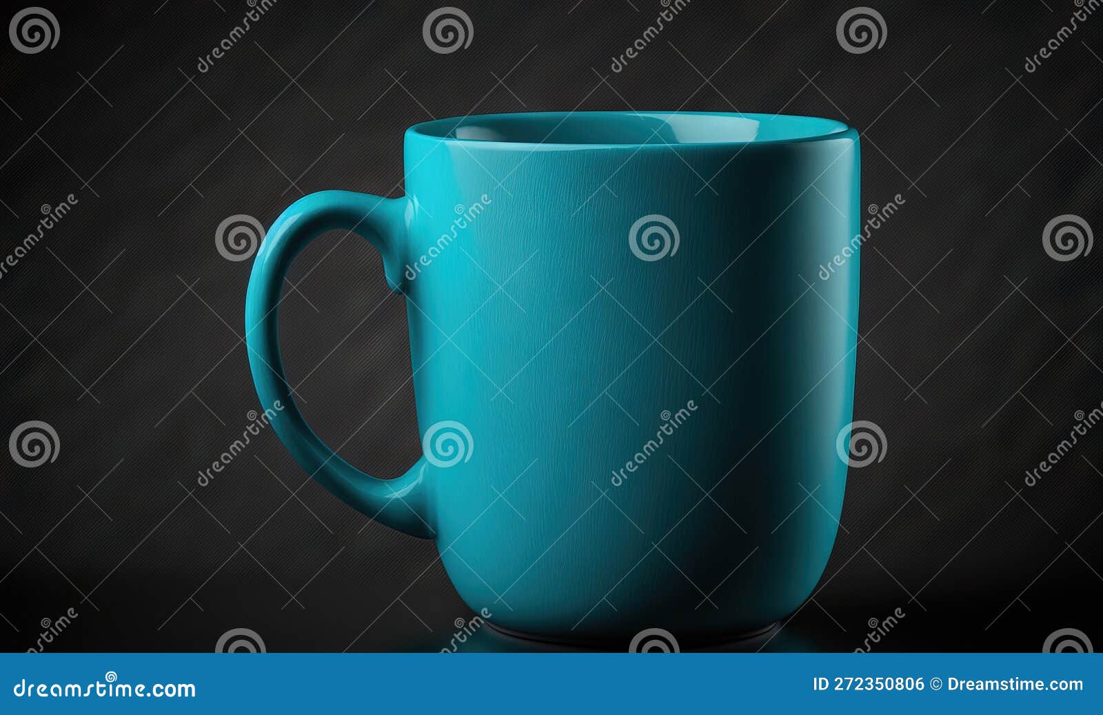 A Teal Colored Coffee Cup Sitting on a Black Surface Stock Illustration ...