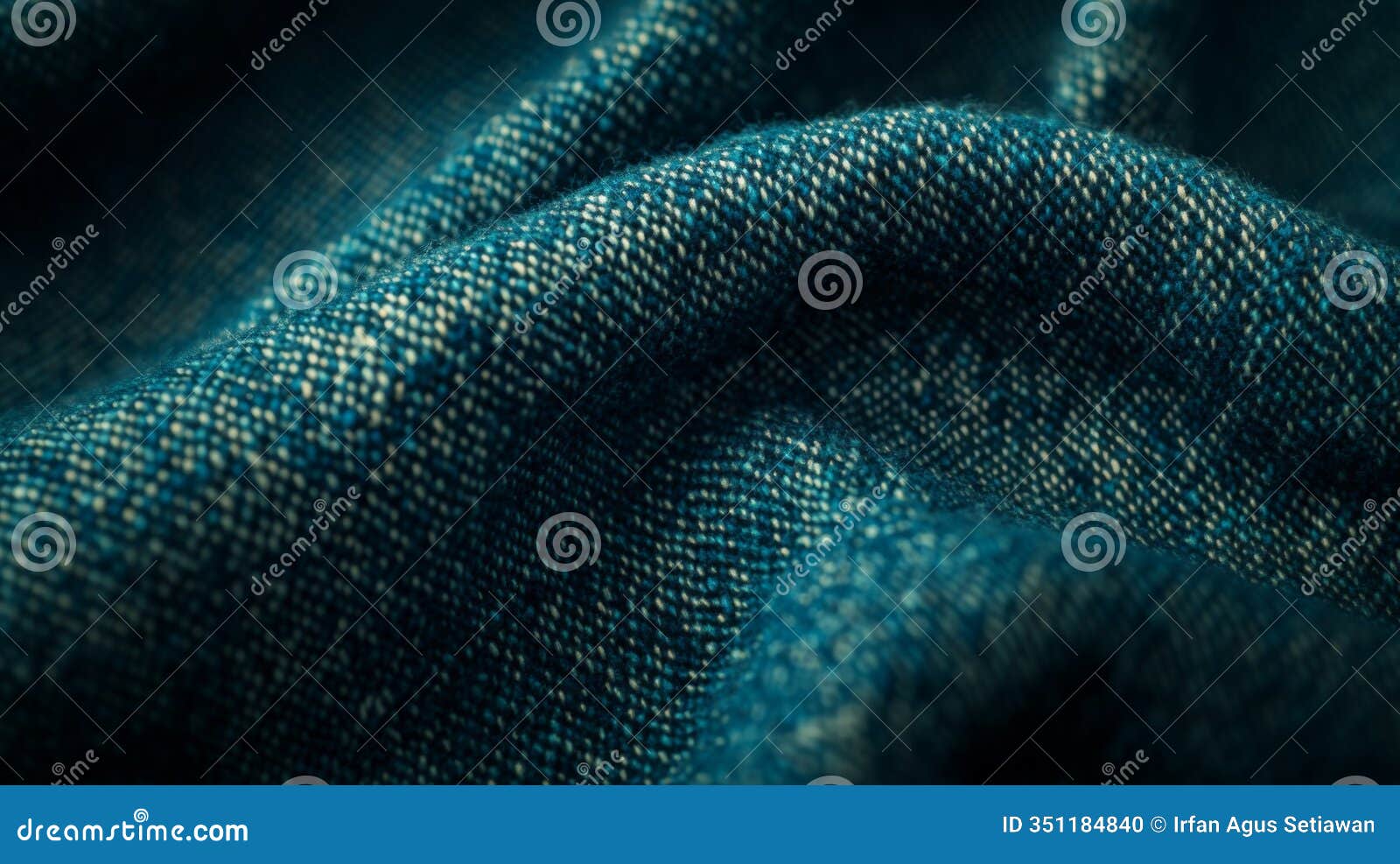 Teal Denim Fabric Texture Close Up Detail Stock Illustration ...
