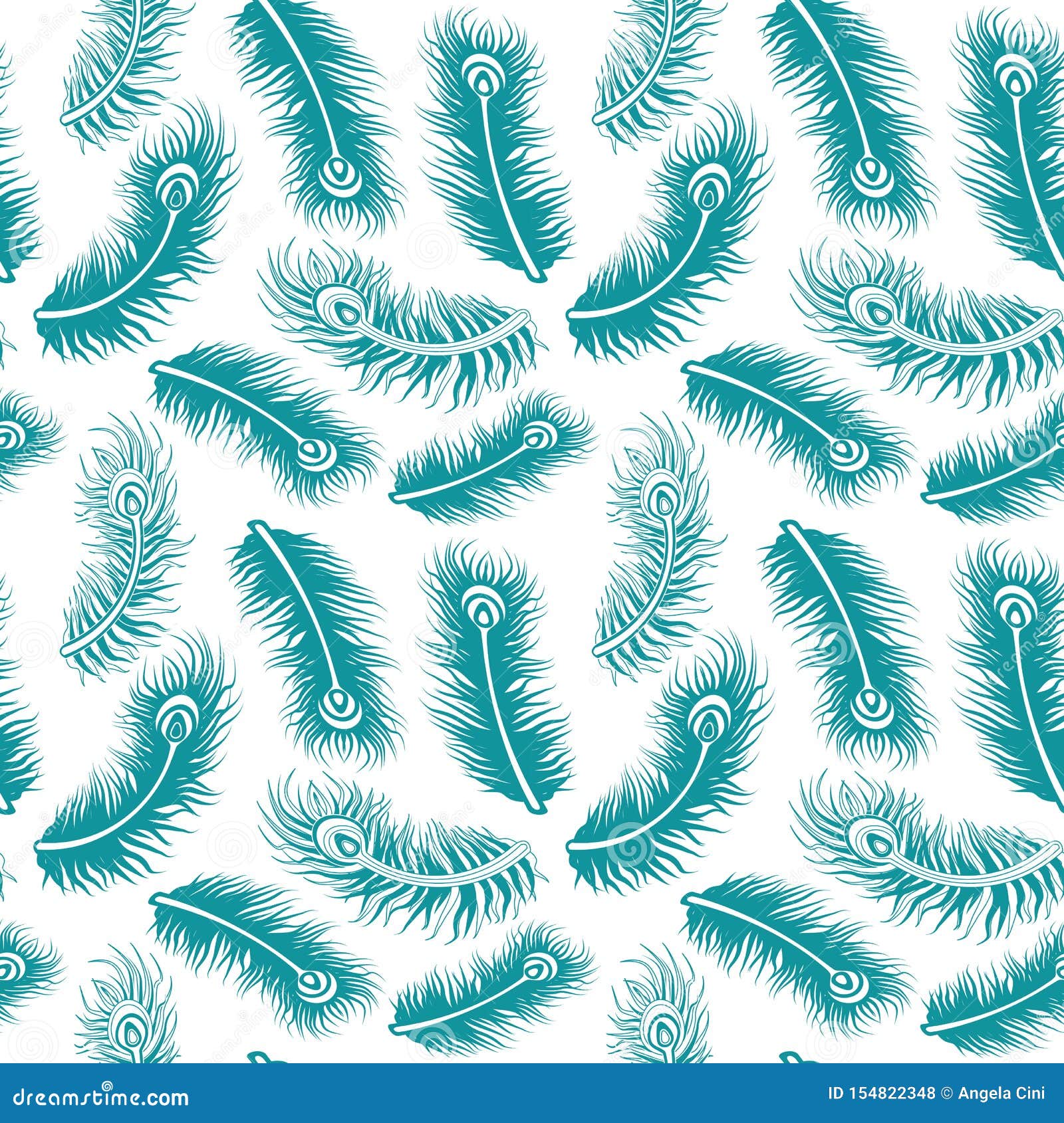 Teal Feather Pattern Design Background Stock Vector - Illustration of ...
