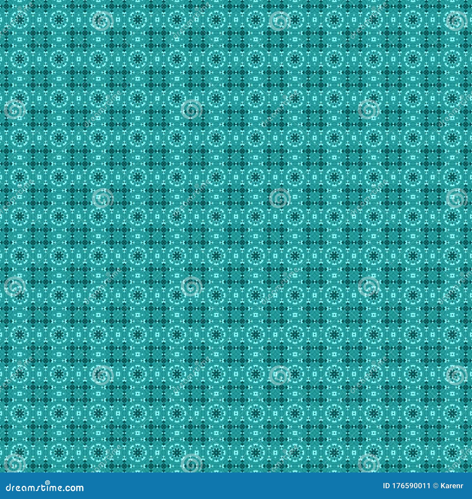 Teal Flower Mosaic Detailed Seamless Textured Pattern Background Stock ...