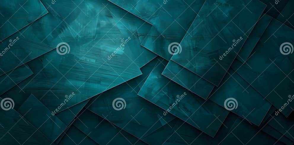 Teal Geometric Pattern Background with Shadow Effect Stock Illustration ...