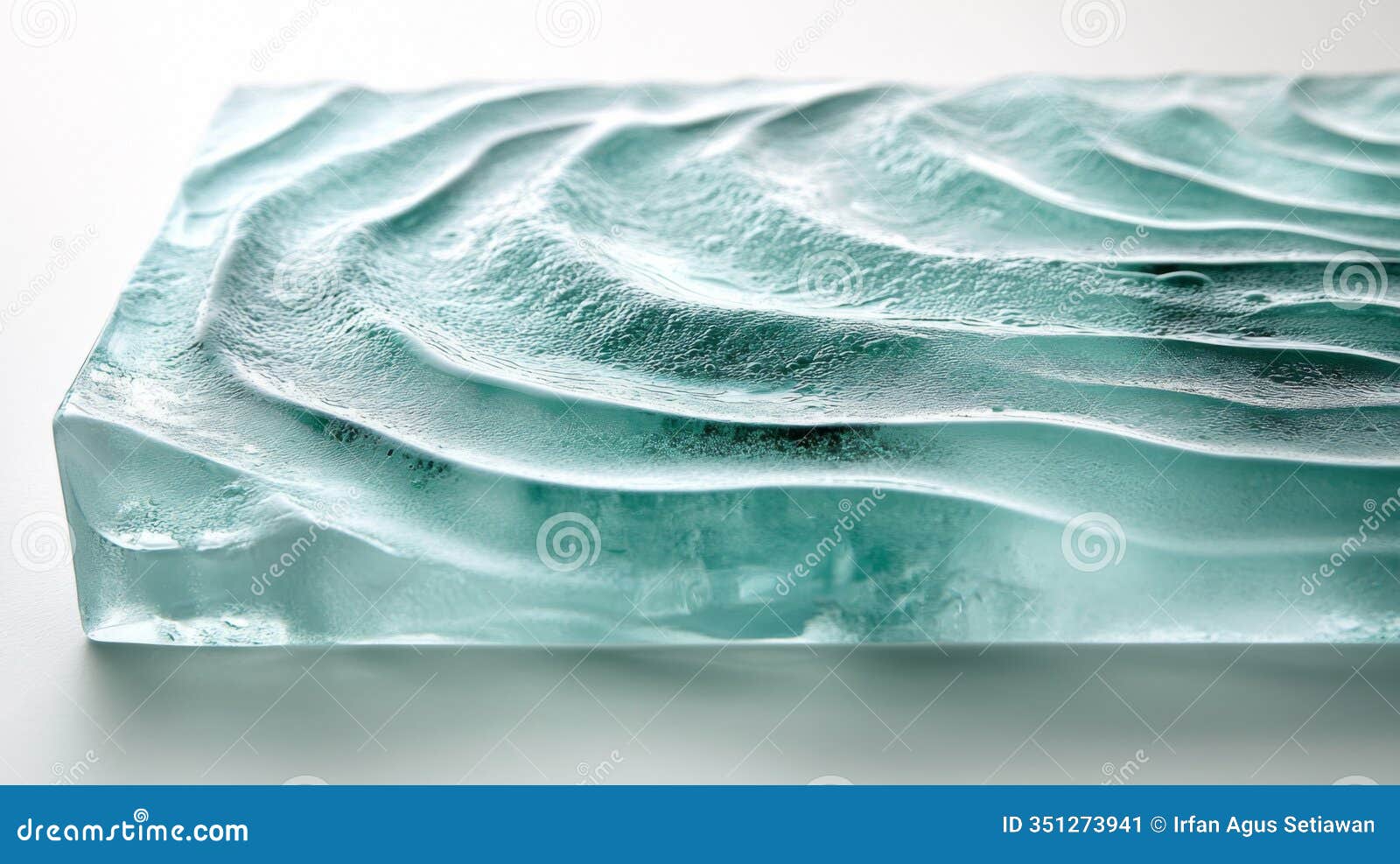 Teal Glass Block with Wave Pattern Design Stock Illustration ...