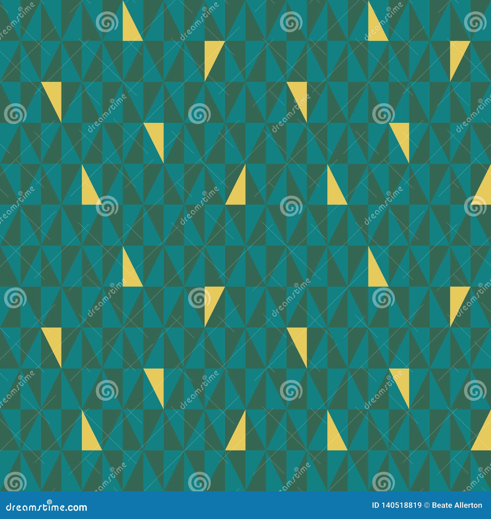 Teal and Green Geometric Triangle Pattern with Random Gold Elements ...