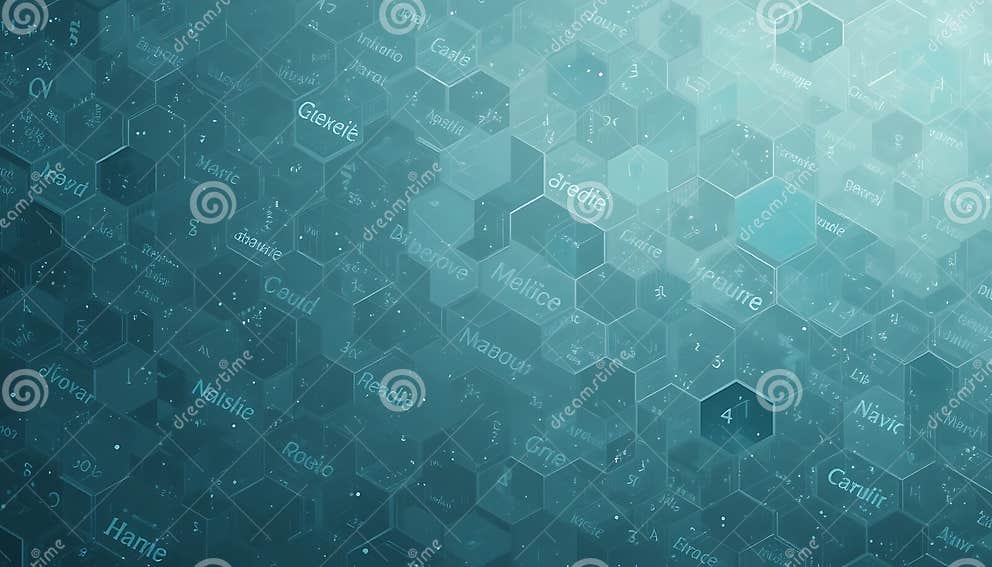 Teal Hexagon Network: Abstract Data Visualization Stock Illustration ...