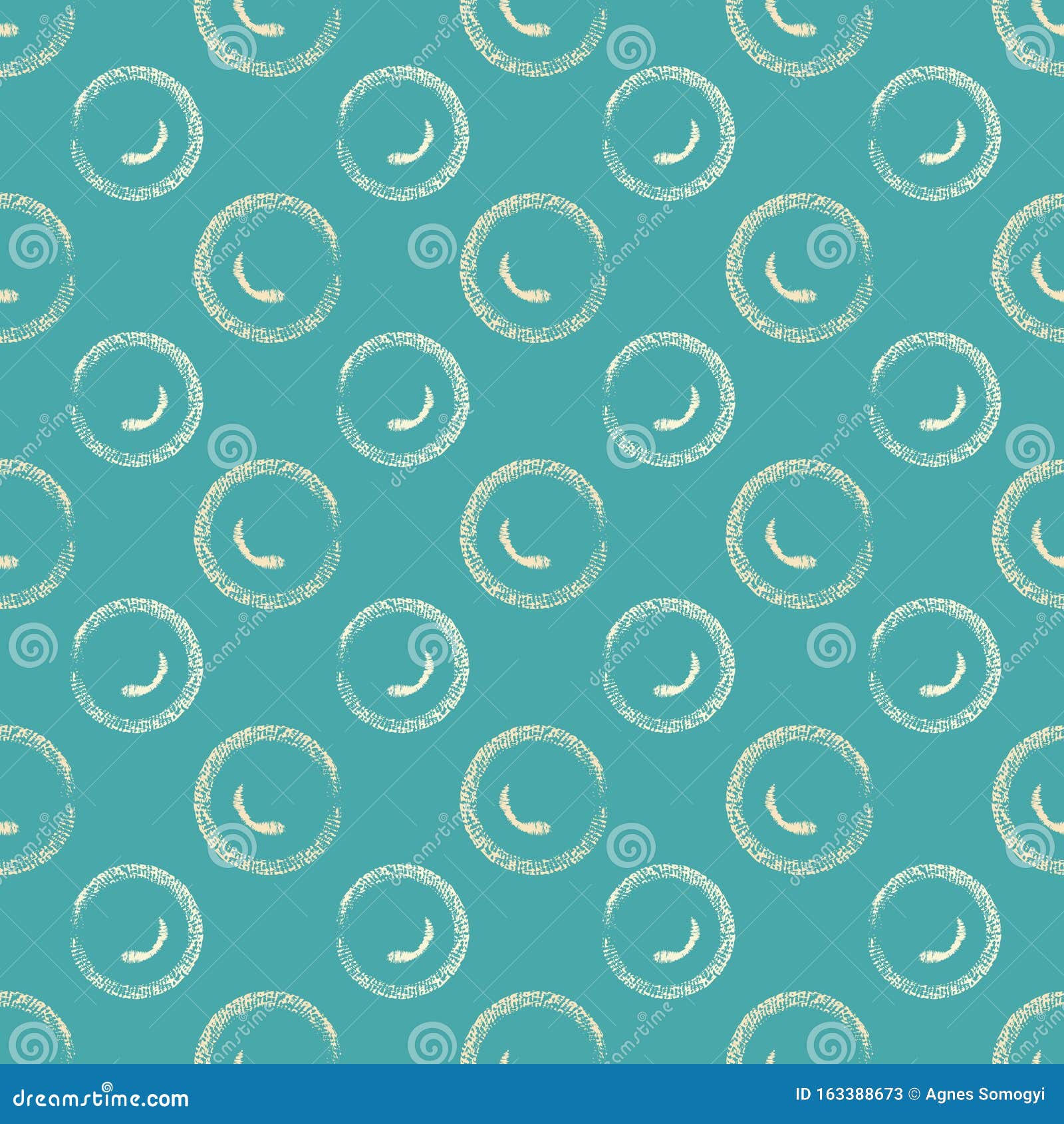 Teal Irregular Polka Dots Bubbles Vector Seamless Pattern. Trendy ...