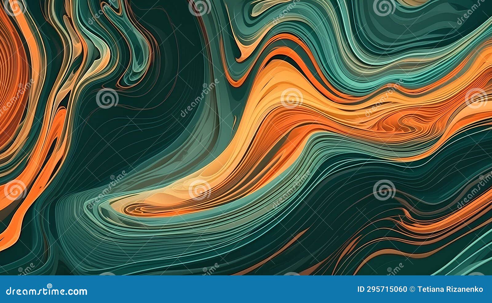 Teal and Orange Curved Lines Abstract Background Texture Stock ...