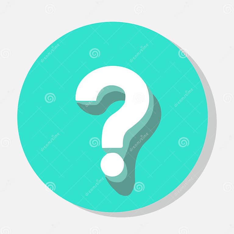 Teal Question Mark Icon stock illustration. Illustration of doubt ...