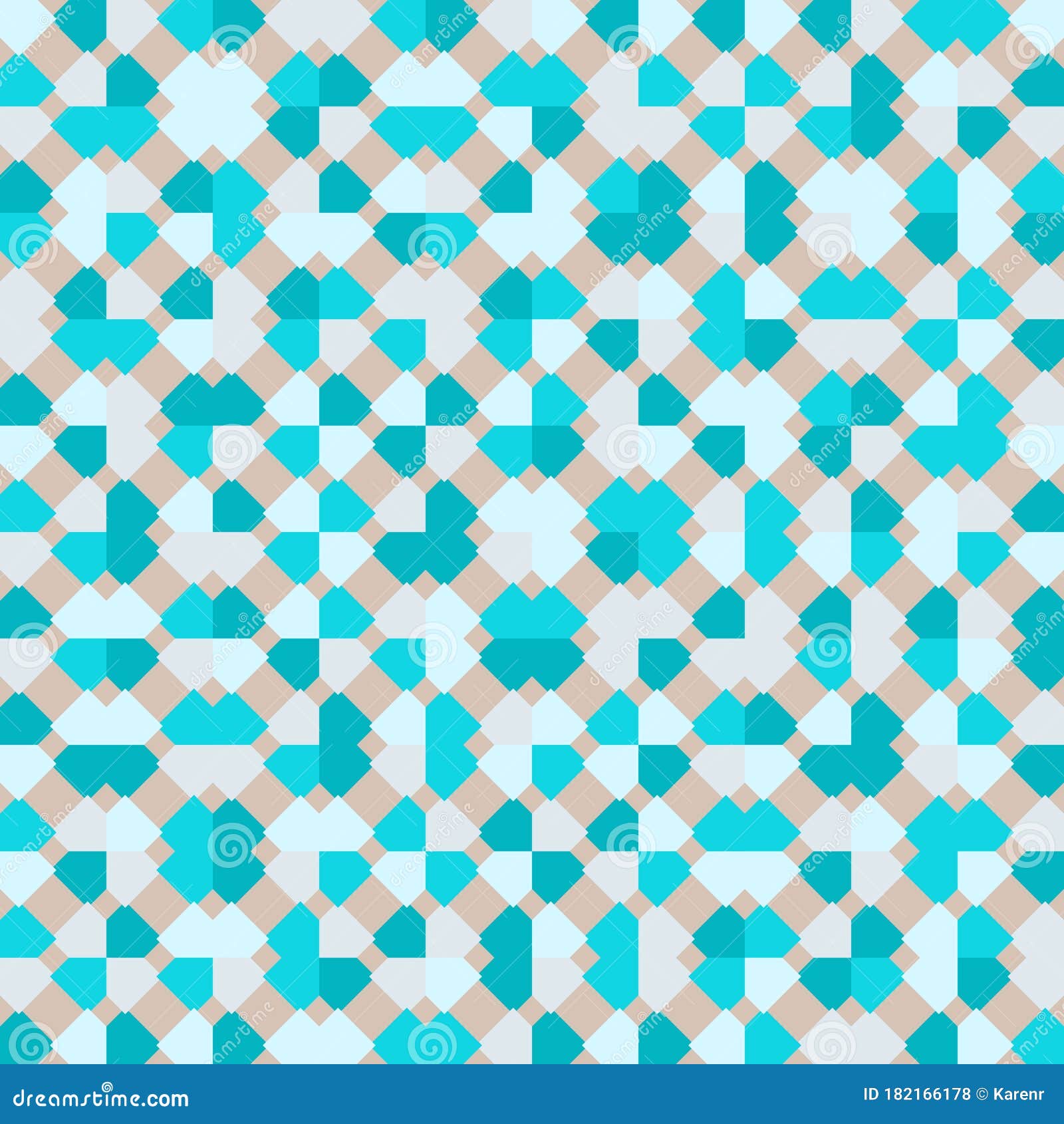 Teal Repeat Square Background with Abstract Geometric Seamless Textured ...