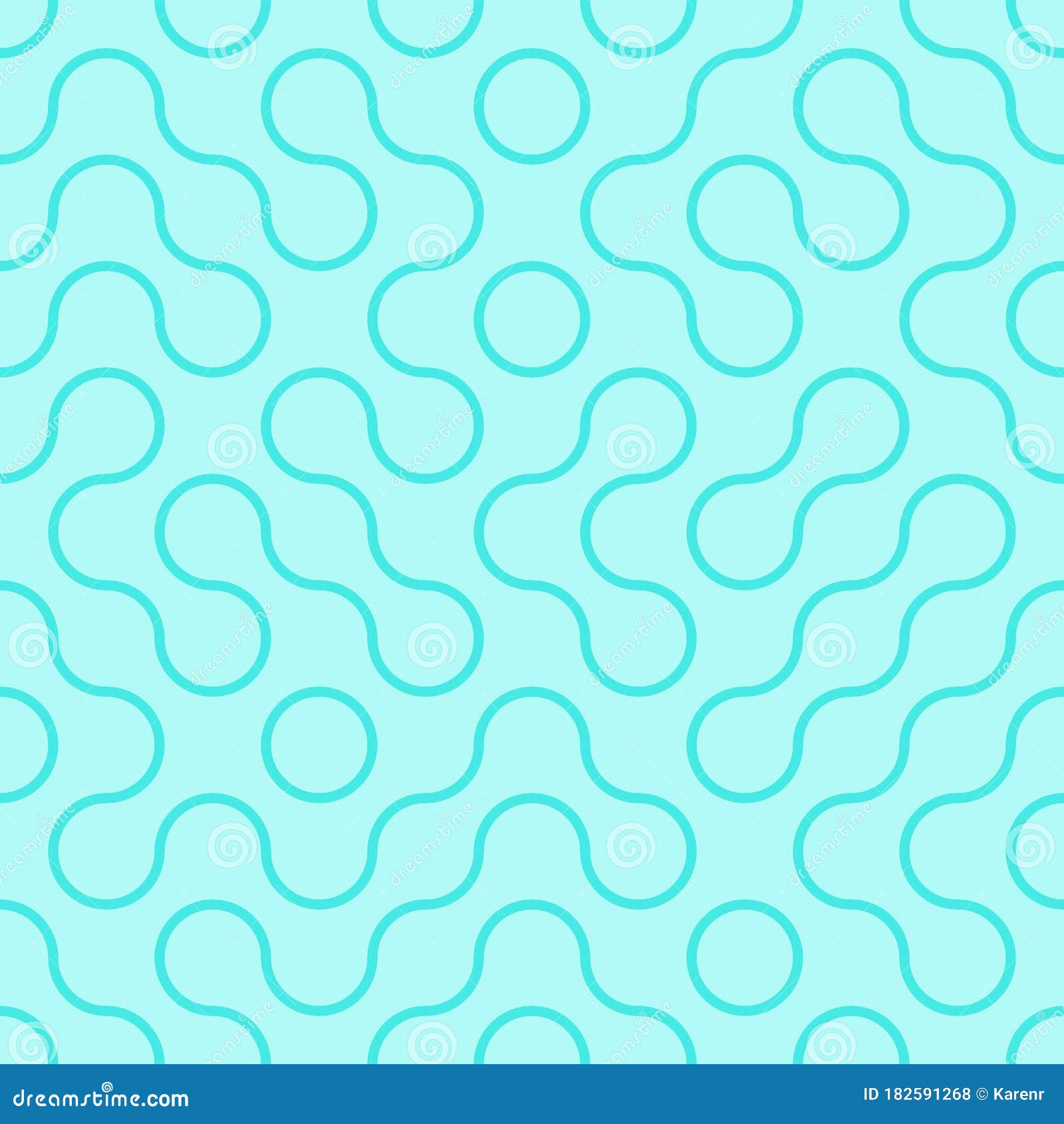 Teal Repeat Swirl Background with Abstract Geometric Seamless Textured ...