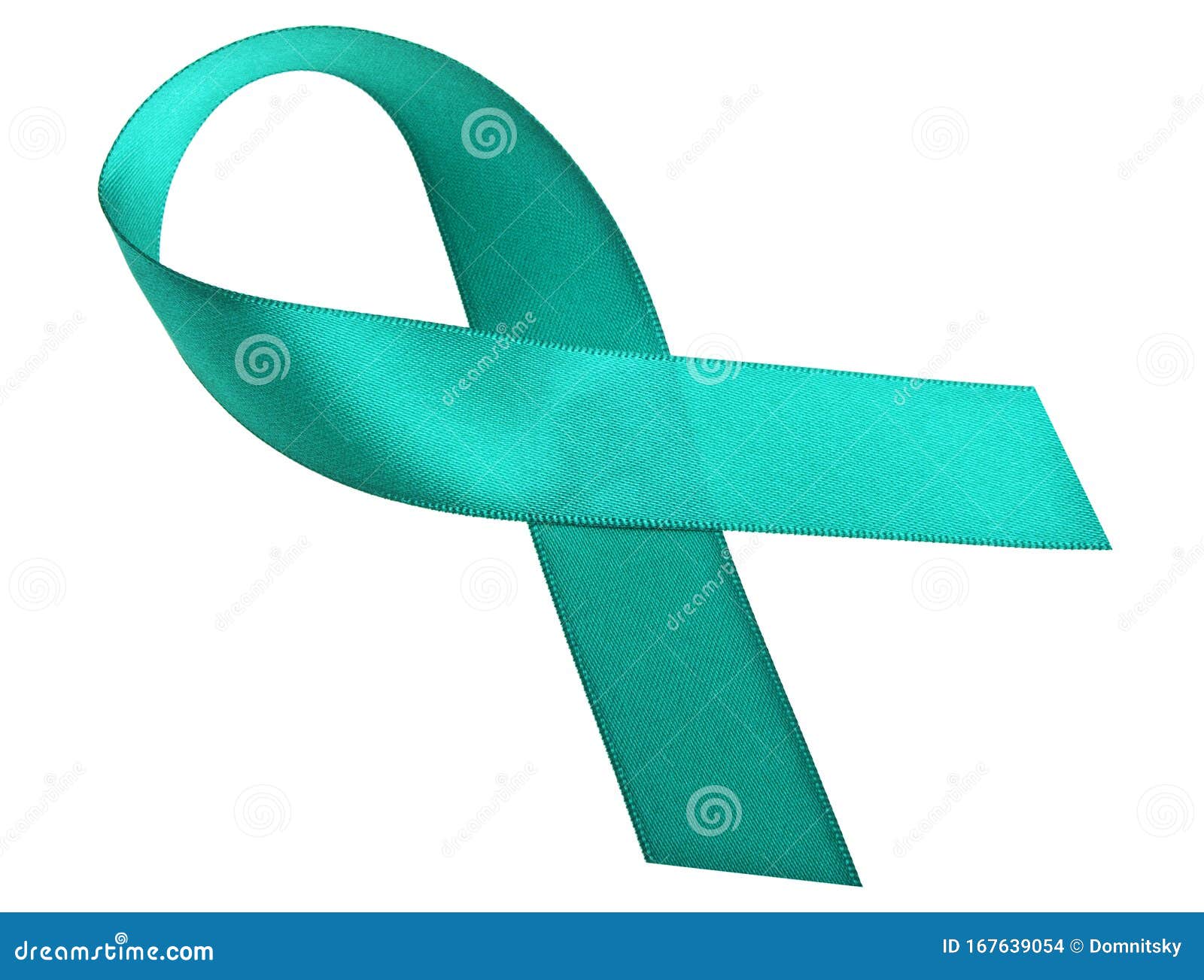 Teal Ribbon on a White Background Stock Photo - Image of issue, cutout ...
