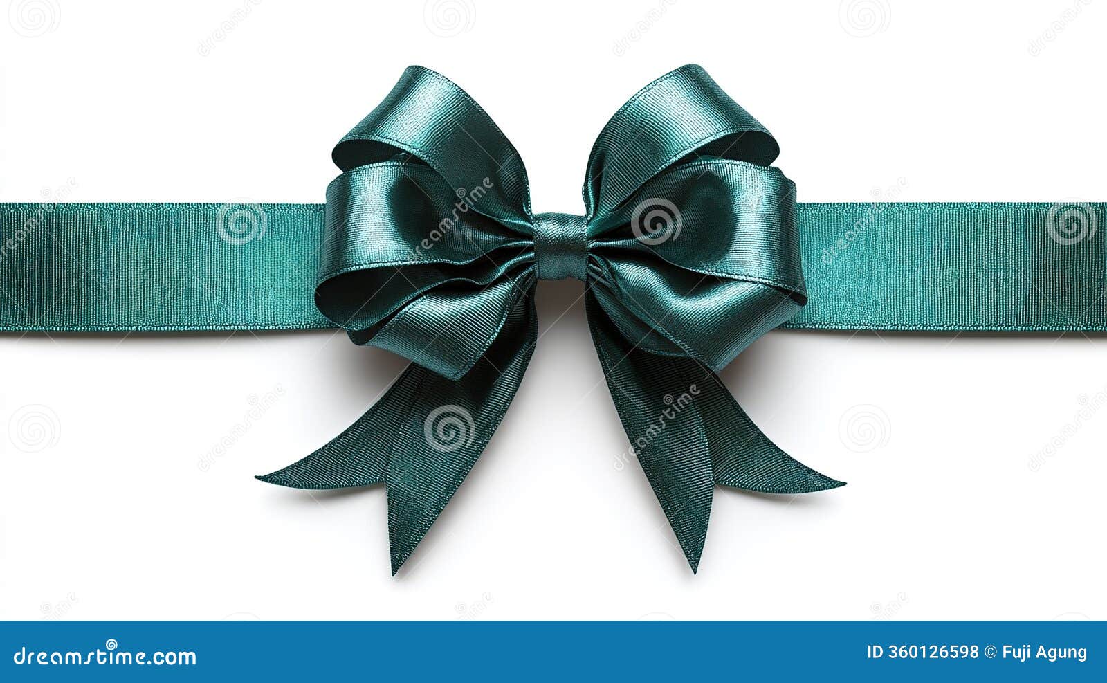 Teal Satin Ribbon Bow, Gift Wrap, White Background, Design Element ...
