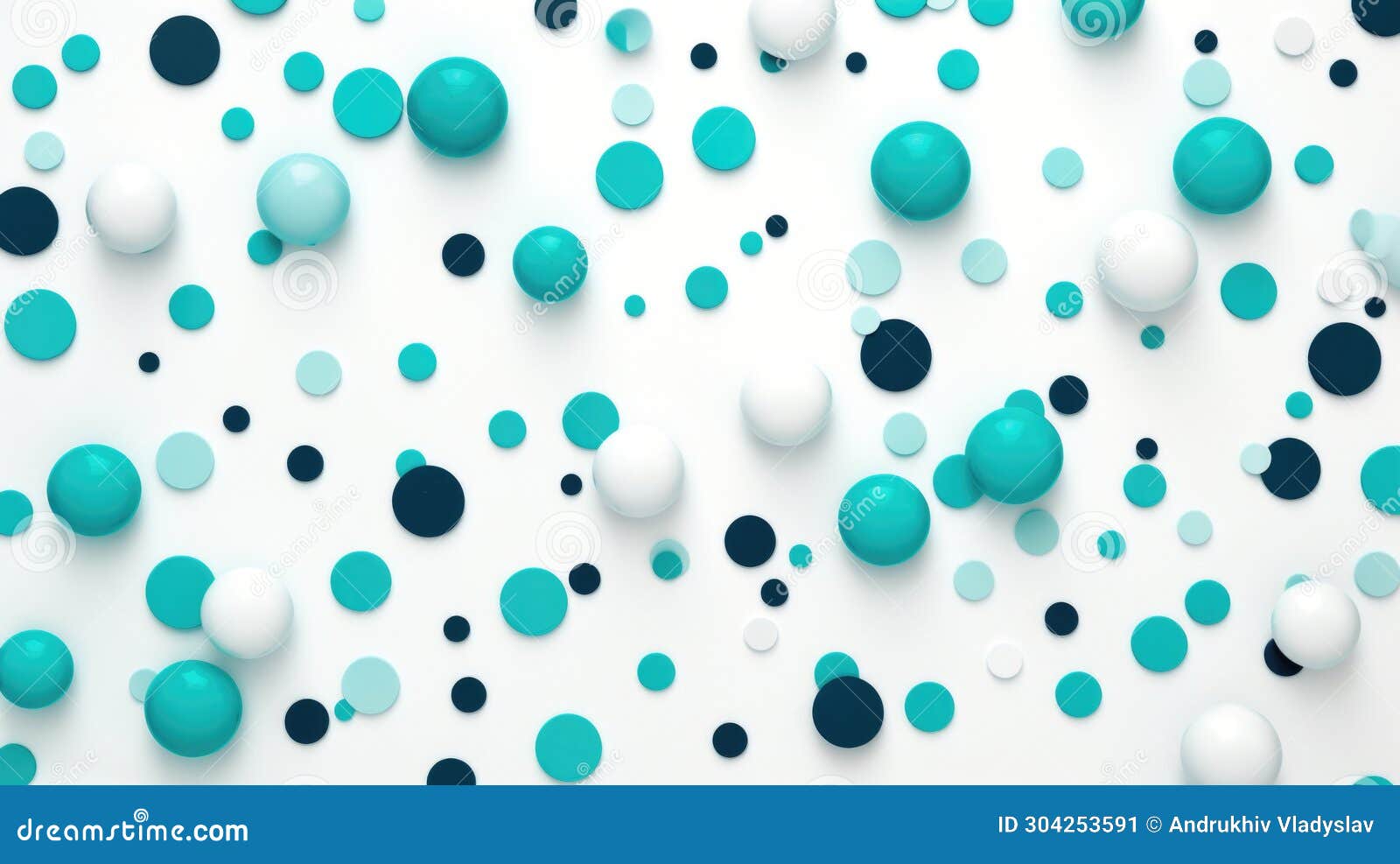 Teal Spots on White Background, Abstract Illustration Stock ...