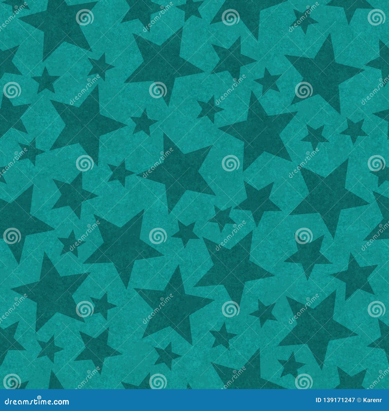 Teal Star-shape Seamless Pattern Background Stock Illustration ...