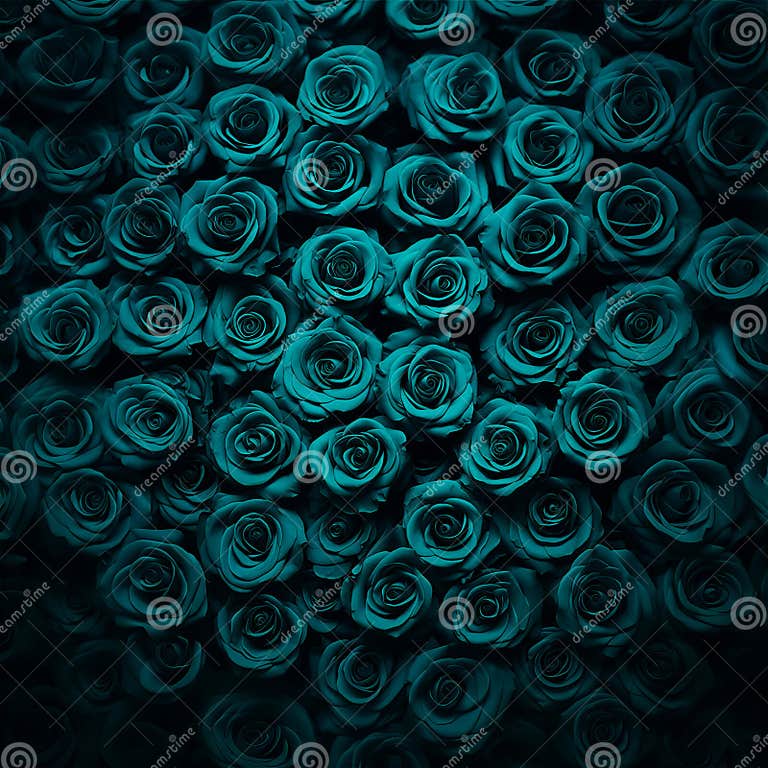 Teal Turquoise Roses Pattern Background Texture Illustration Stock ...