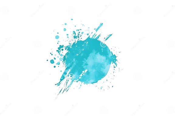 Teal Watercolor Splash Abstract Background Design Element Stock ...