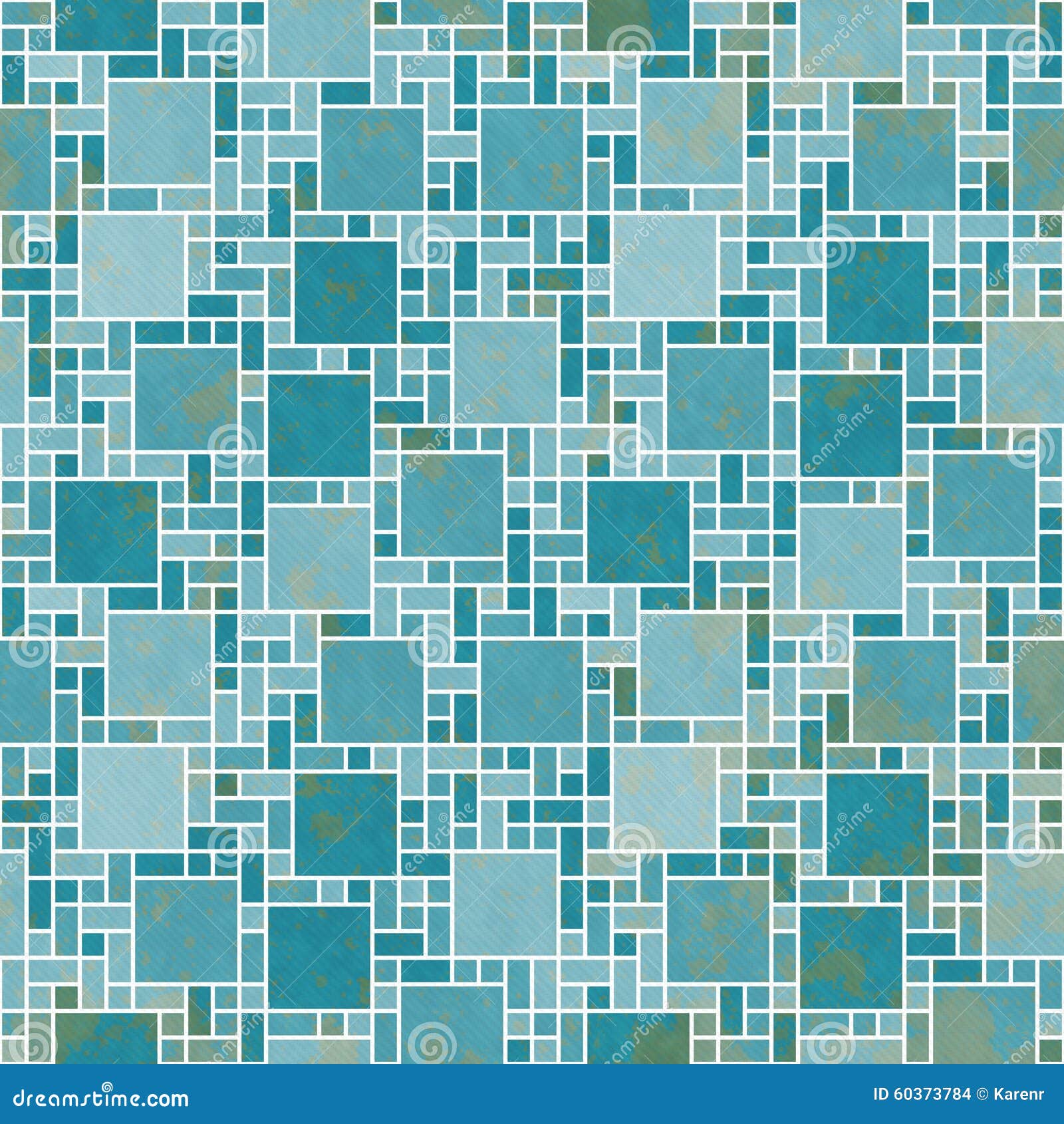 Teal and White Square Mosaic Abstract Geometric Design Tile Patt Stock ...