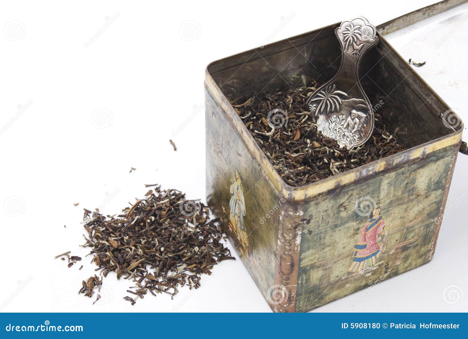 Tealeaves in Antique Tea Box Stock Photo - Image of leaves, nepalese ...