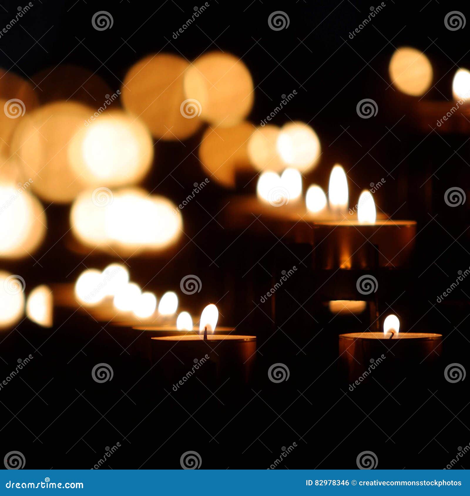 Tealight Candle Lit Up Picture. Image: 82978346