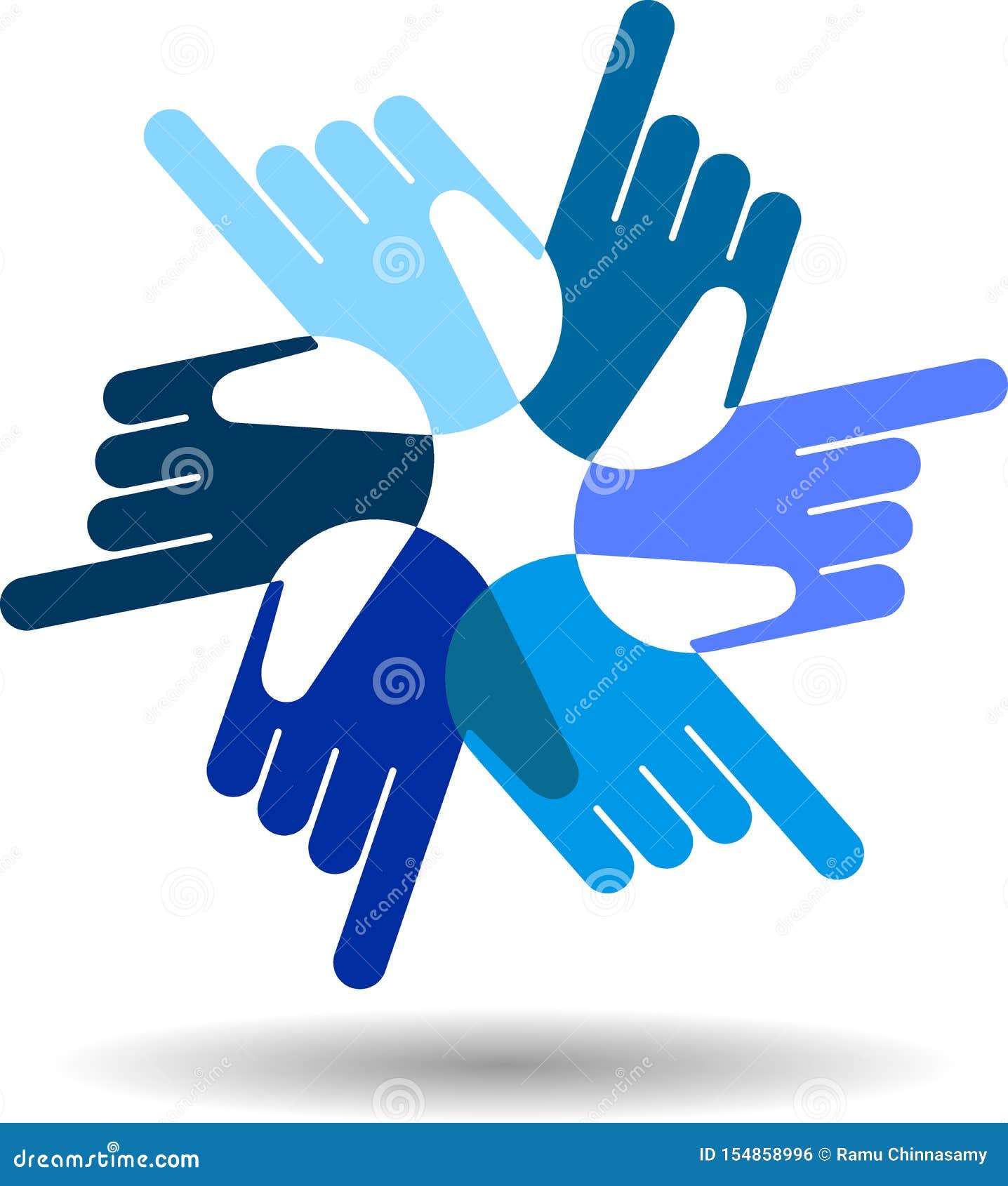 Teamwork hands stock vector. Illustration of design - 154858996