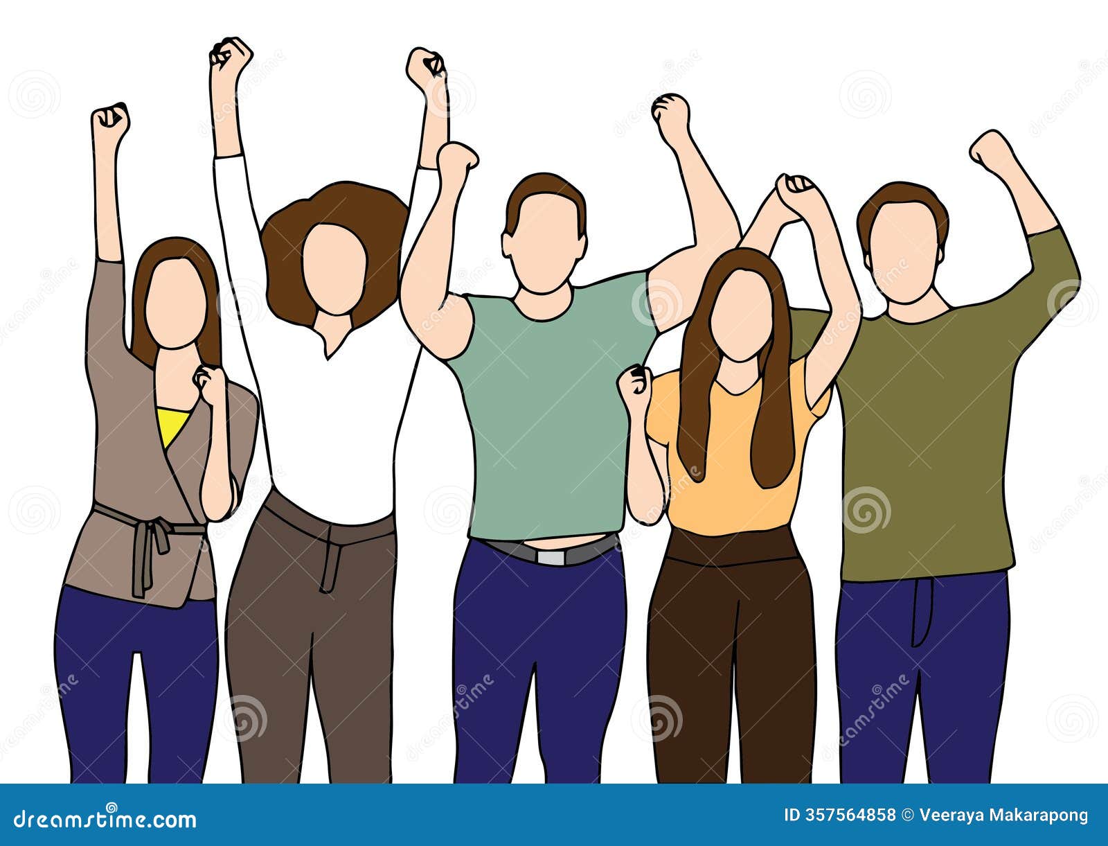 Happy Man Raise Hand Cheer Joy Celebrate Victory Success Stick Figure ...