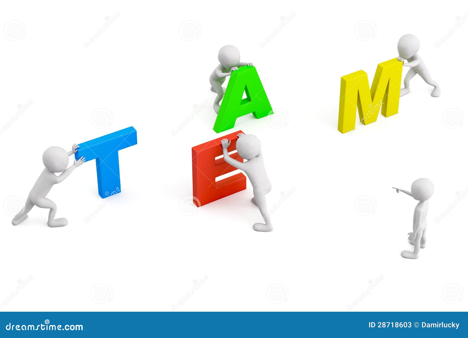 Team. 3d image stock illustration. Illustration of yellow - 28718603
