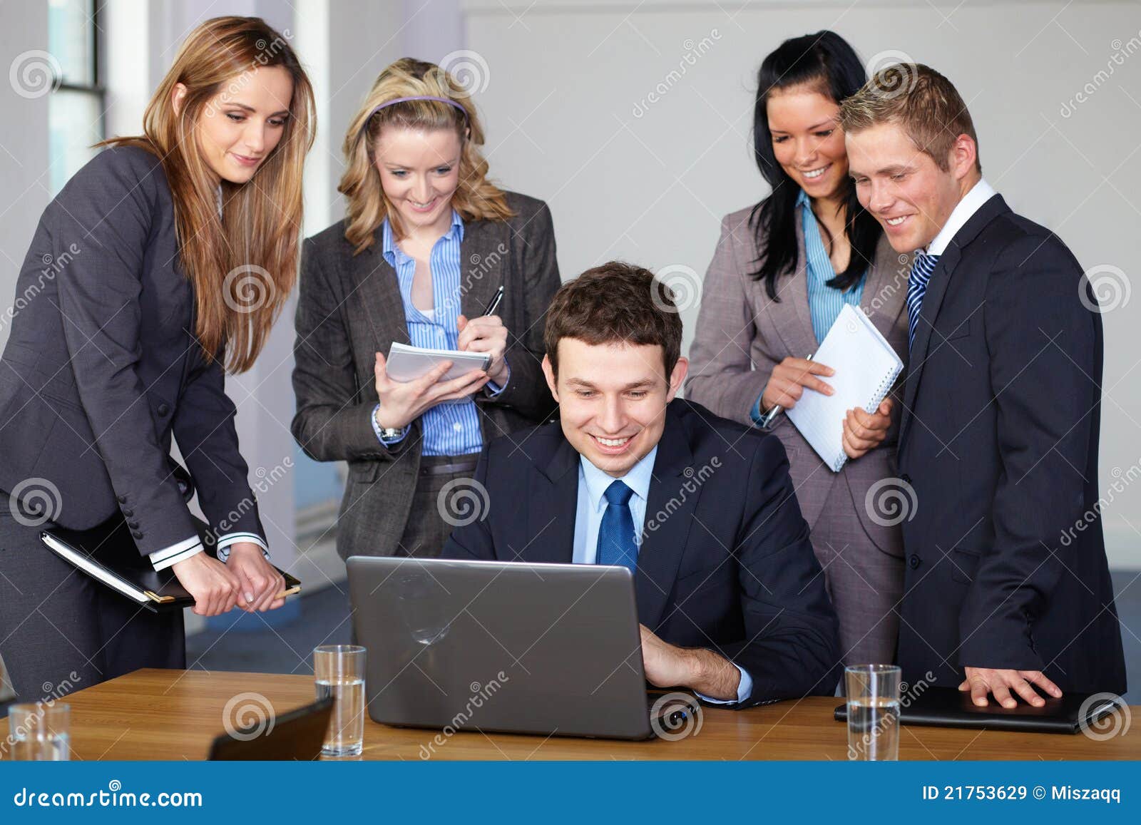 Team Of 5 Business People During Meeting Royalty Free Stock Images ...