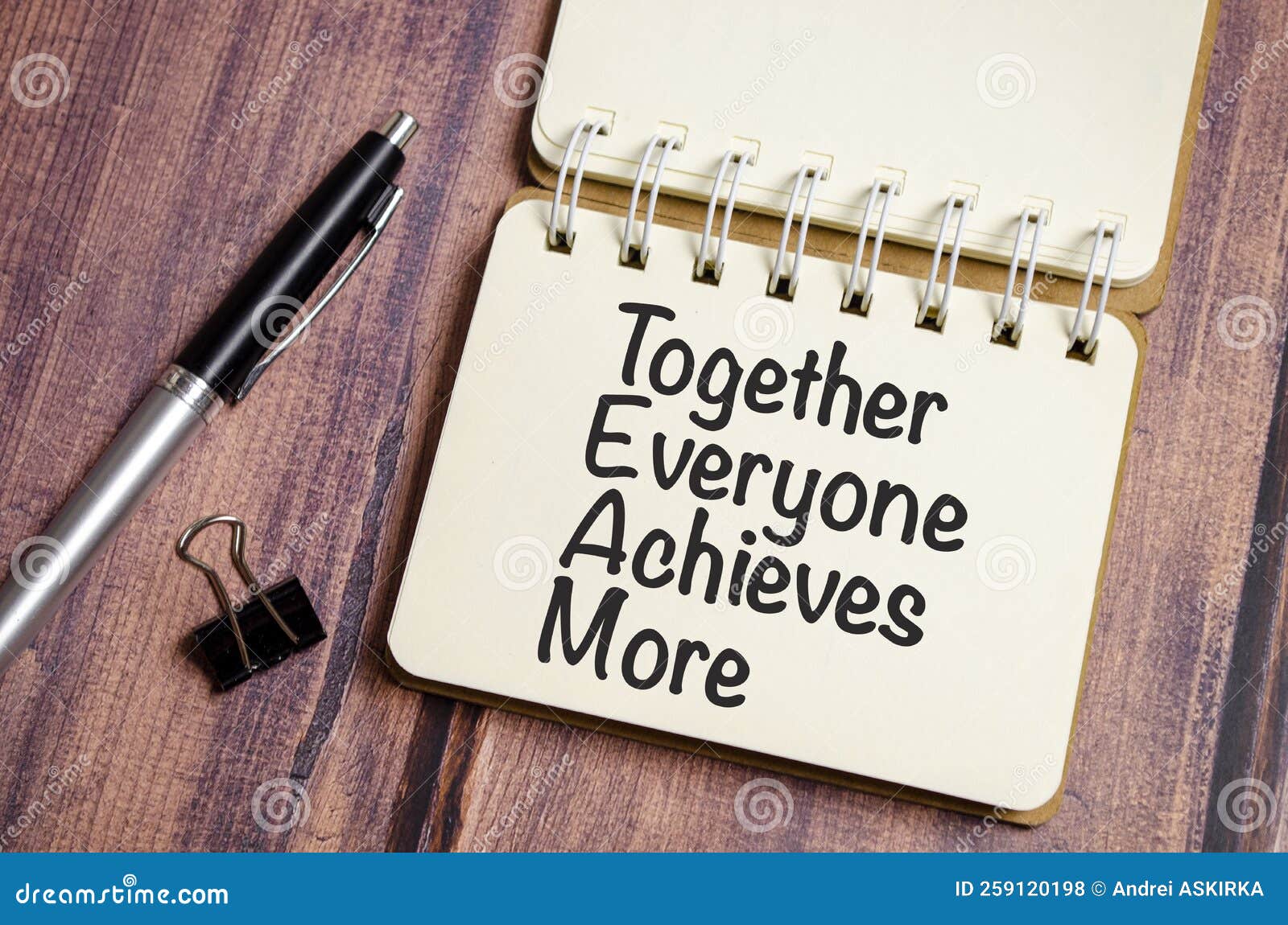 Team Acronym and Text Together Everyone Achieves More on Notepad and ...