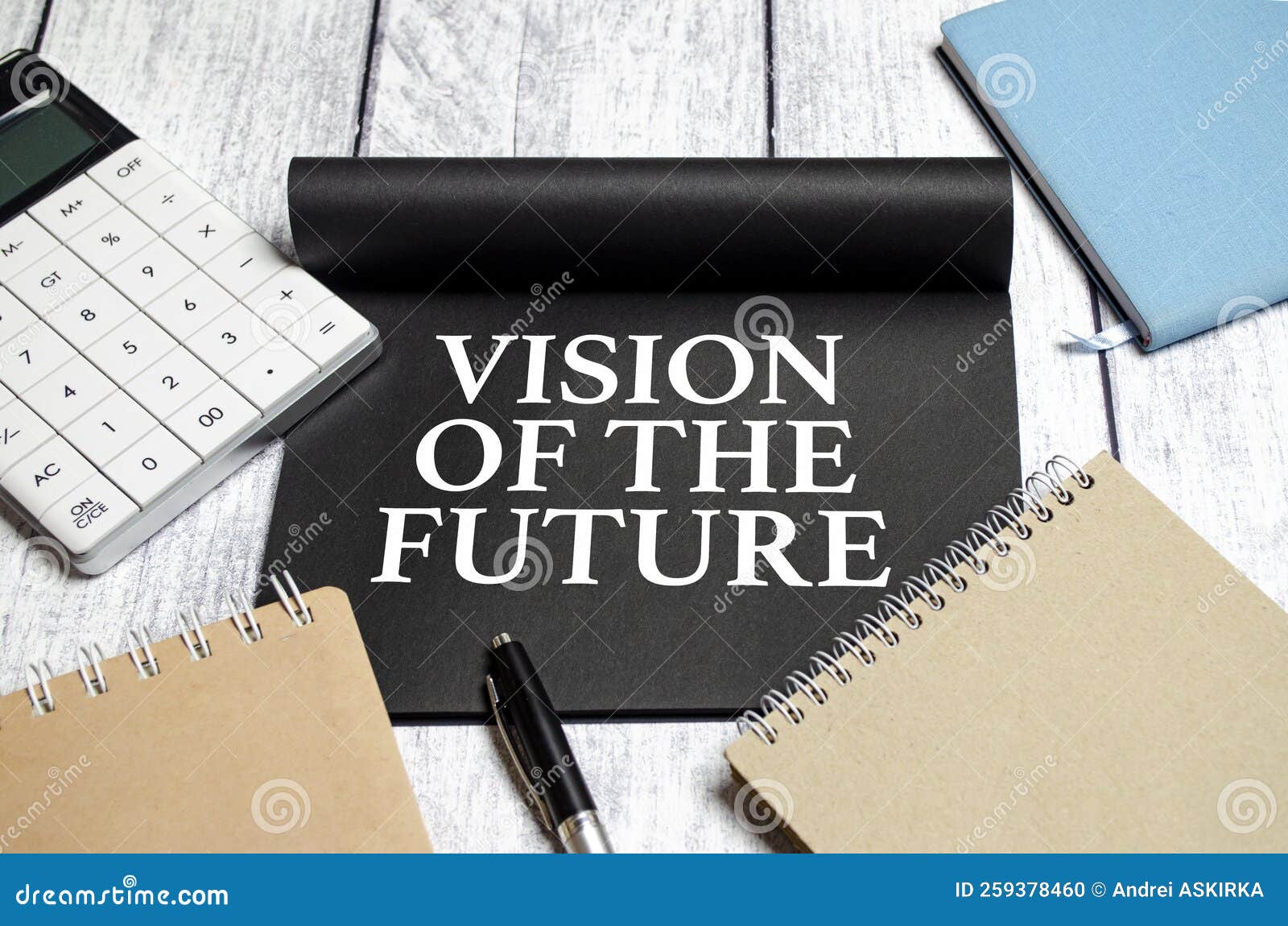 Team Acronym and Text Vision of the Future on Notepad and Calculator ...