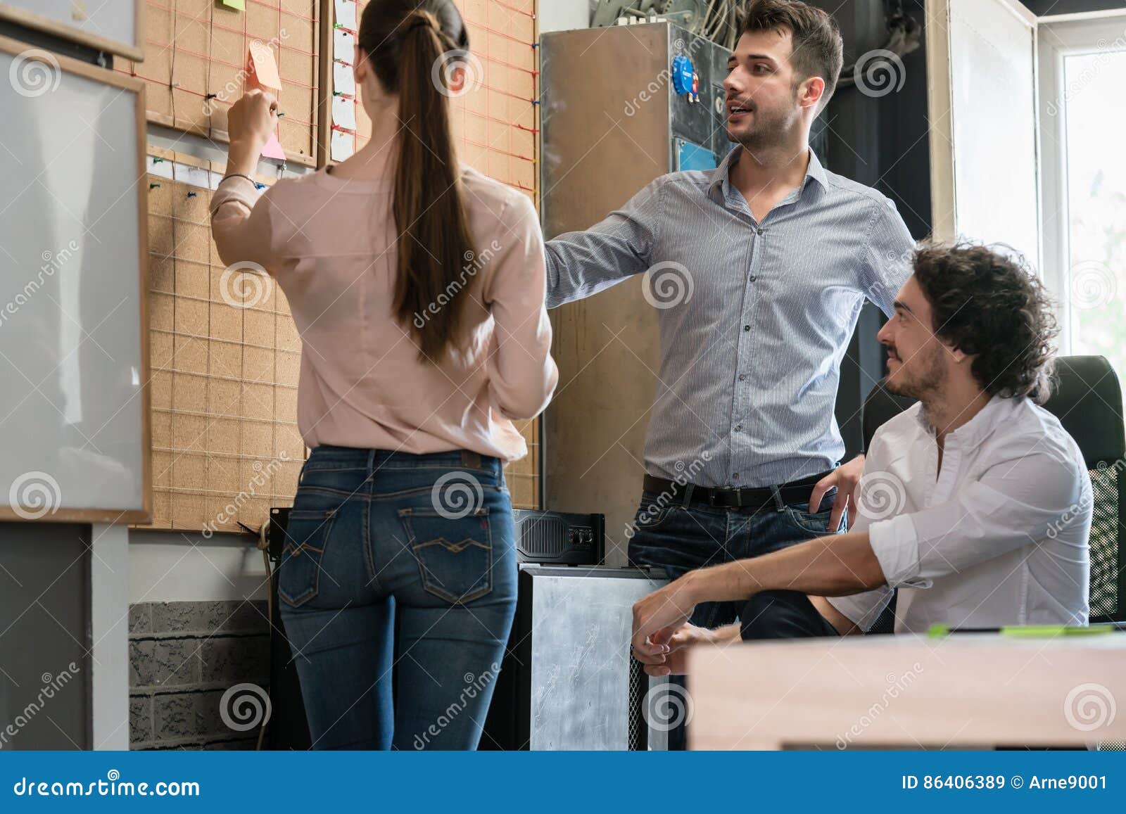 Team of Agency Employees in Time Scheduling Meeting Stock Image - Image ...