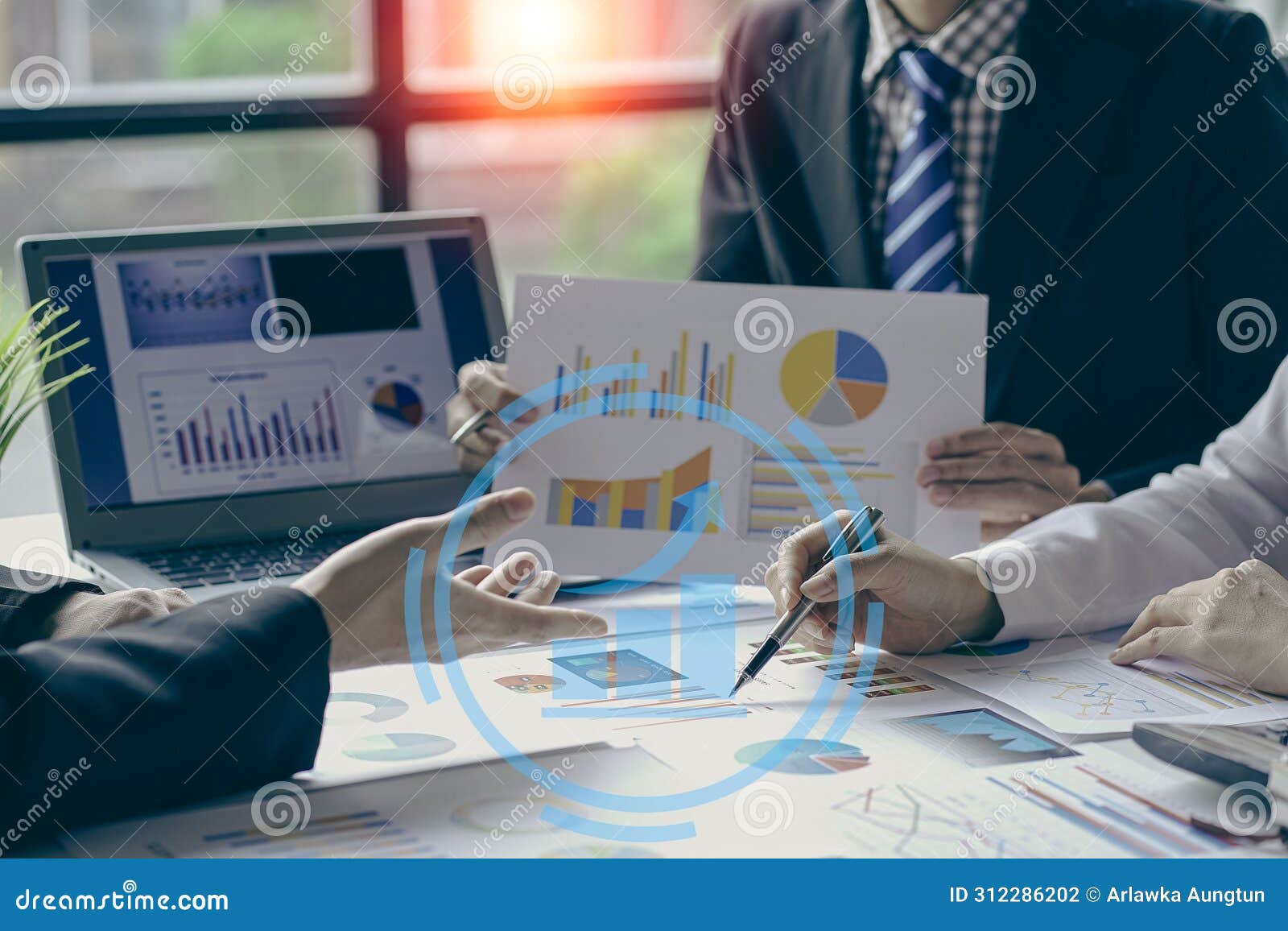A Team of Analysts Works on a Financial Data Analysis Dashboard on ...