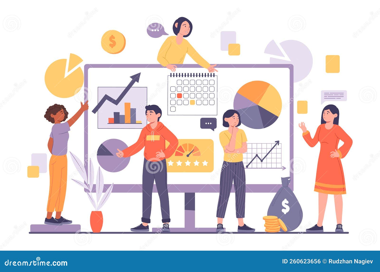 Team of analytics concept stock vector. Illustration of teamwork ...
