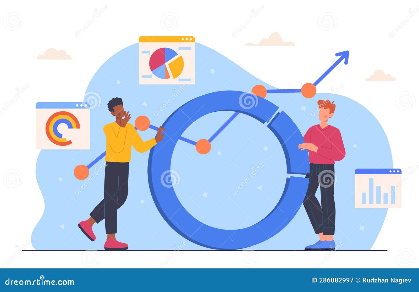 Team of Analytics Vector Concepts Stock Illustration - Illustration of report, search: 286082997