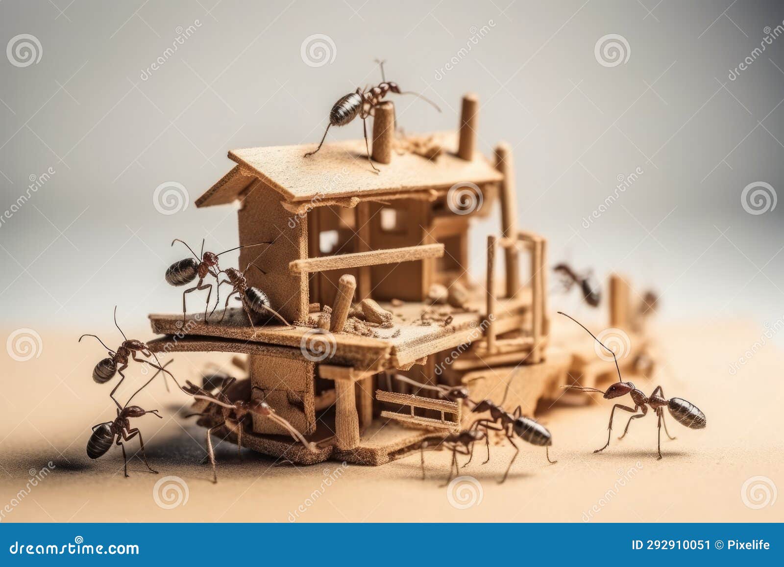 Team of Ants Work Constructing House AI Generated Stock Illustration ...