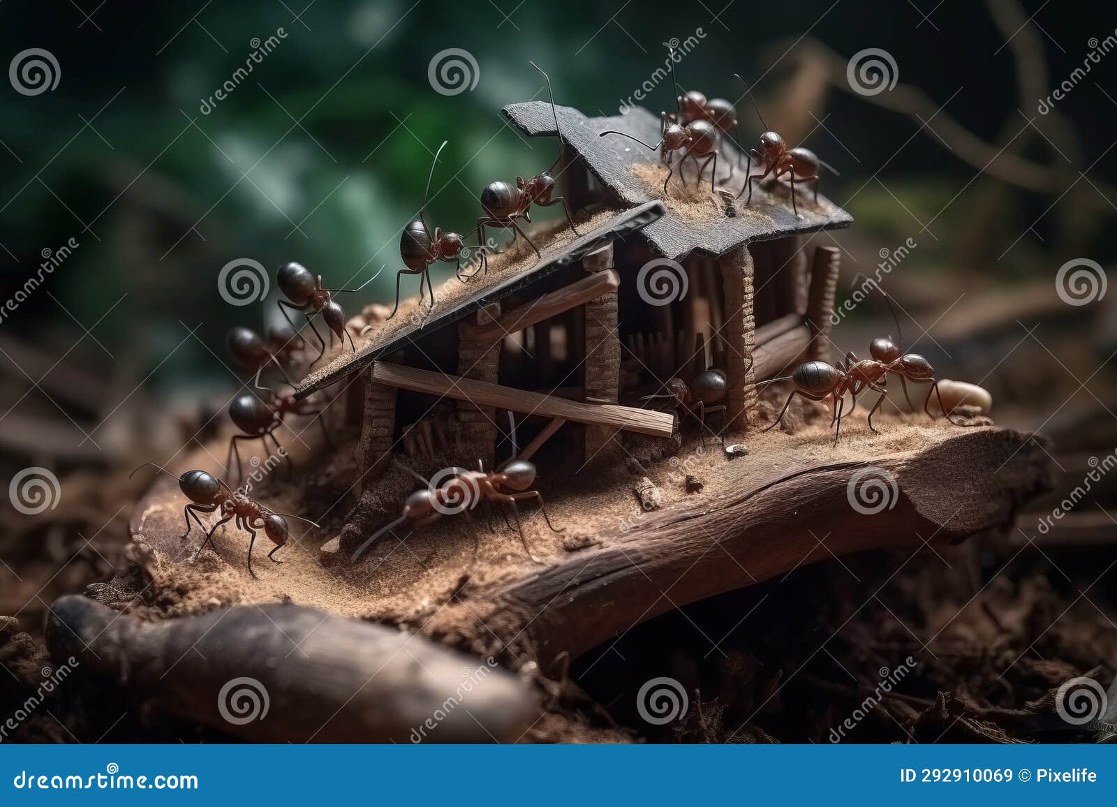 Team of Ants Work Constructing House AI Generated Stock Illustration ...