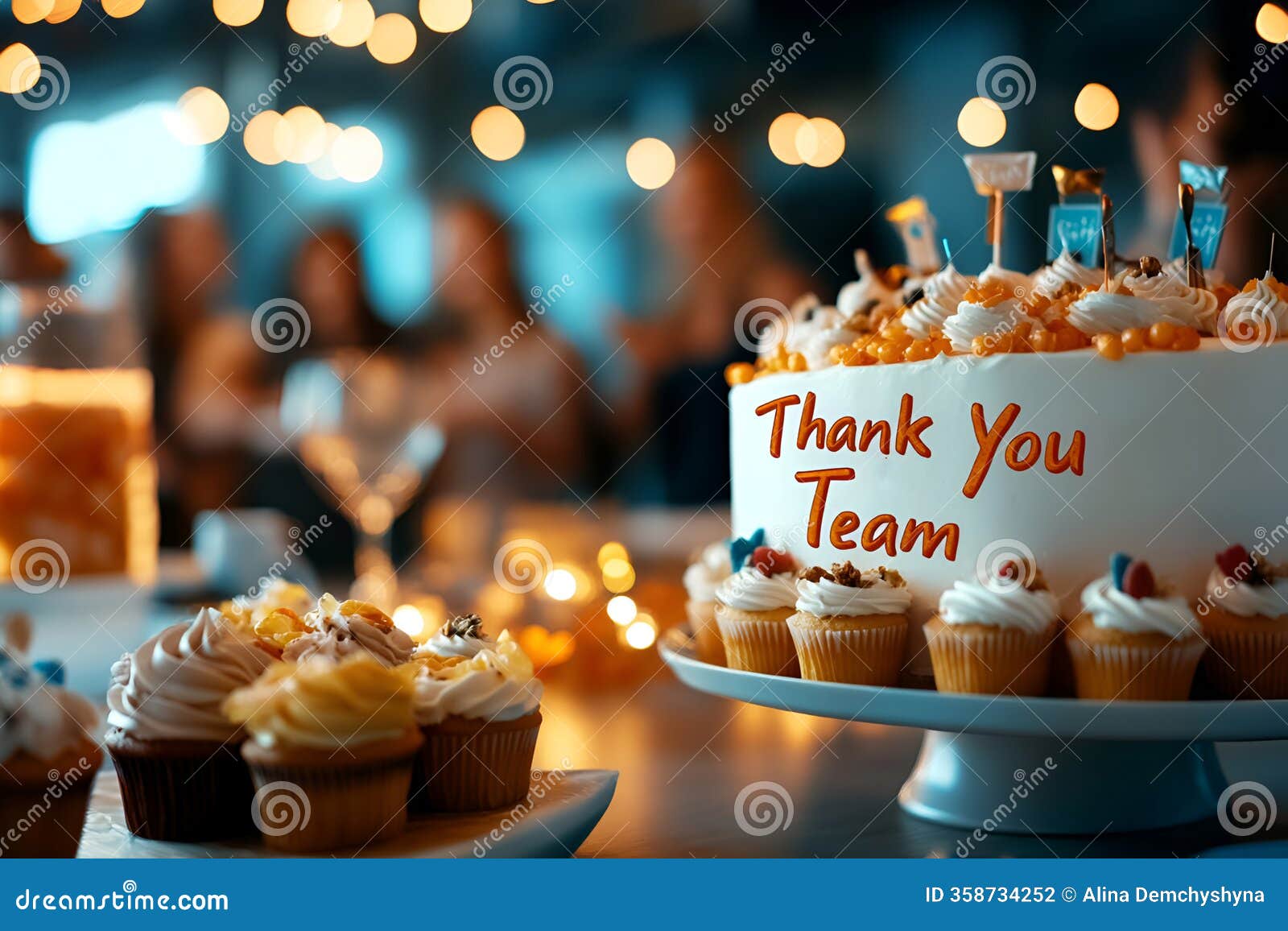 Team Appreciation Celebration with Thank You Cake and Cupcakes in ...
