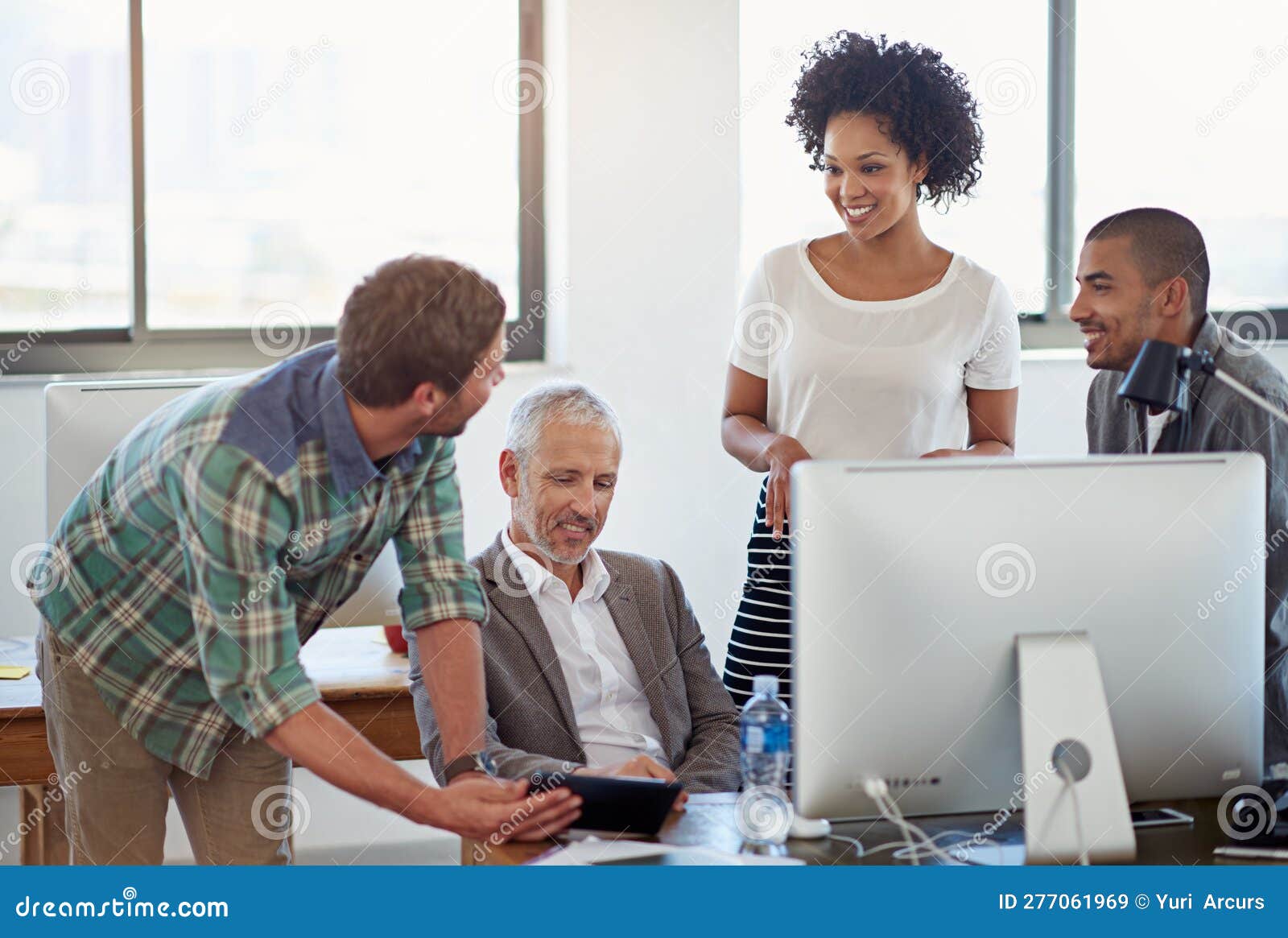 Team Appreciation. a Group of Coworkers Working Together in the Office ...