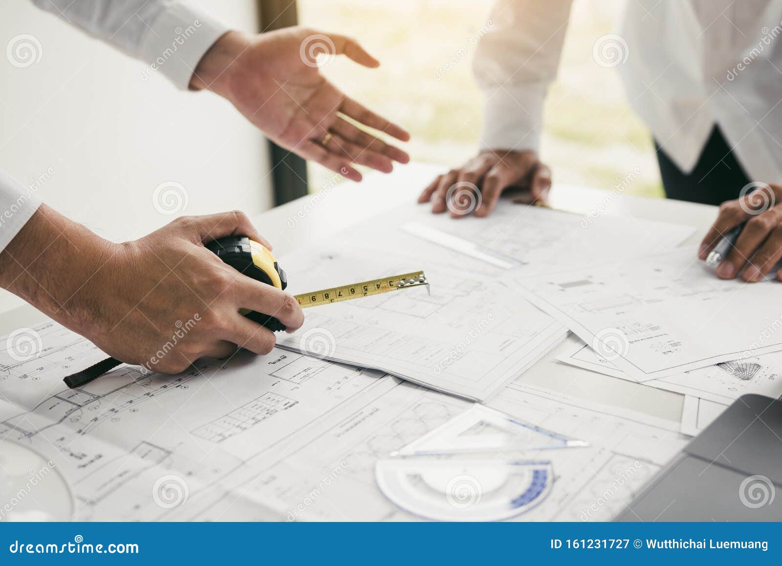 Team Architect Or Engineer Designer Wearing VR Headset For BIM ...