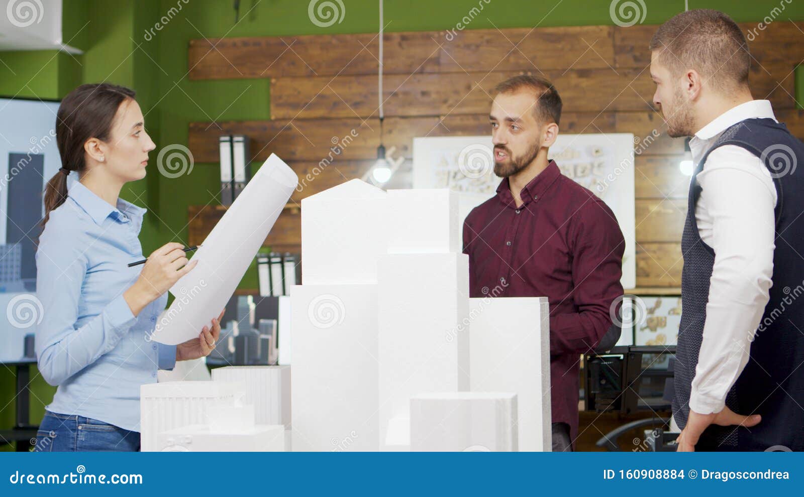 Team of Architect Having a Discussion about Their New Project for ...