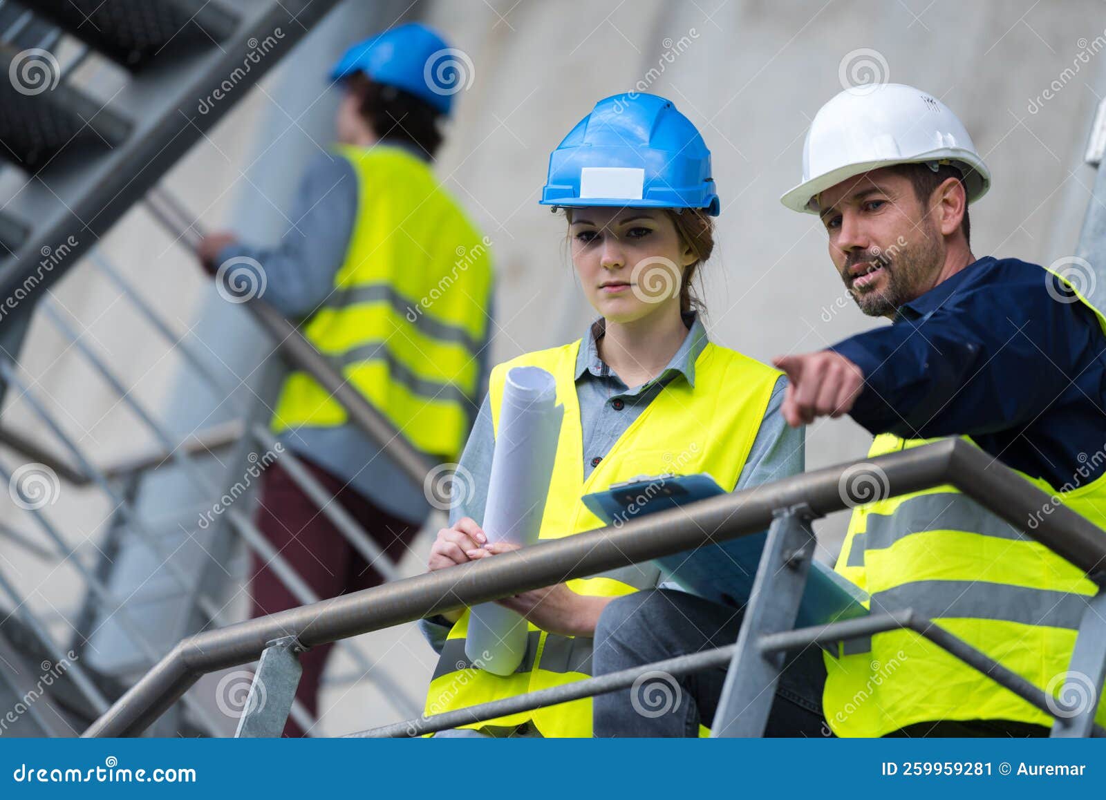 Team Architects and Civil Engineers Inspecting Site Stock Image - Image ...