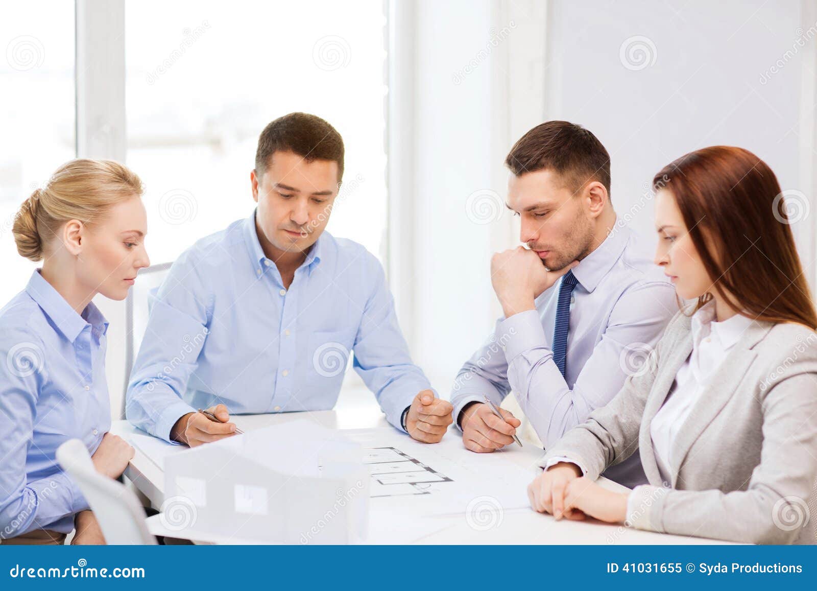 Team of Architects and Designers in Office Stock Image - Image of boss ...