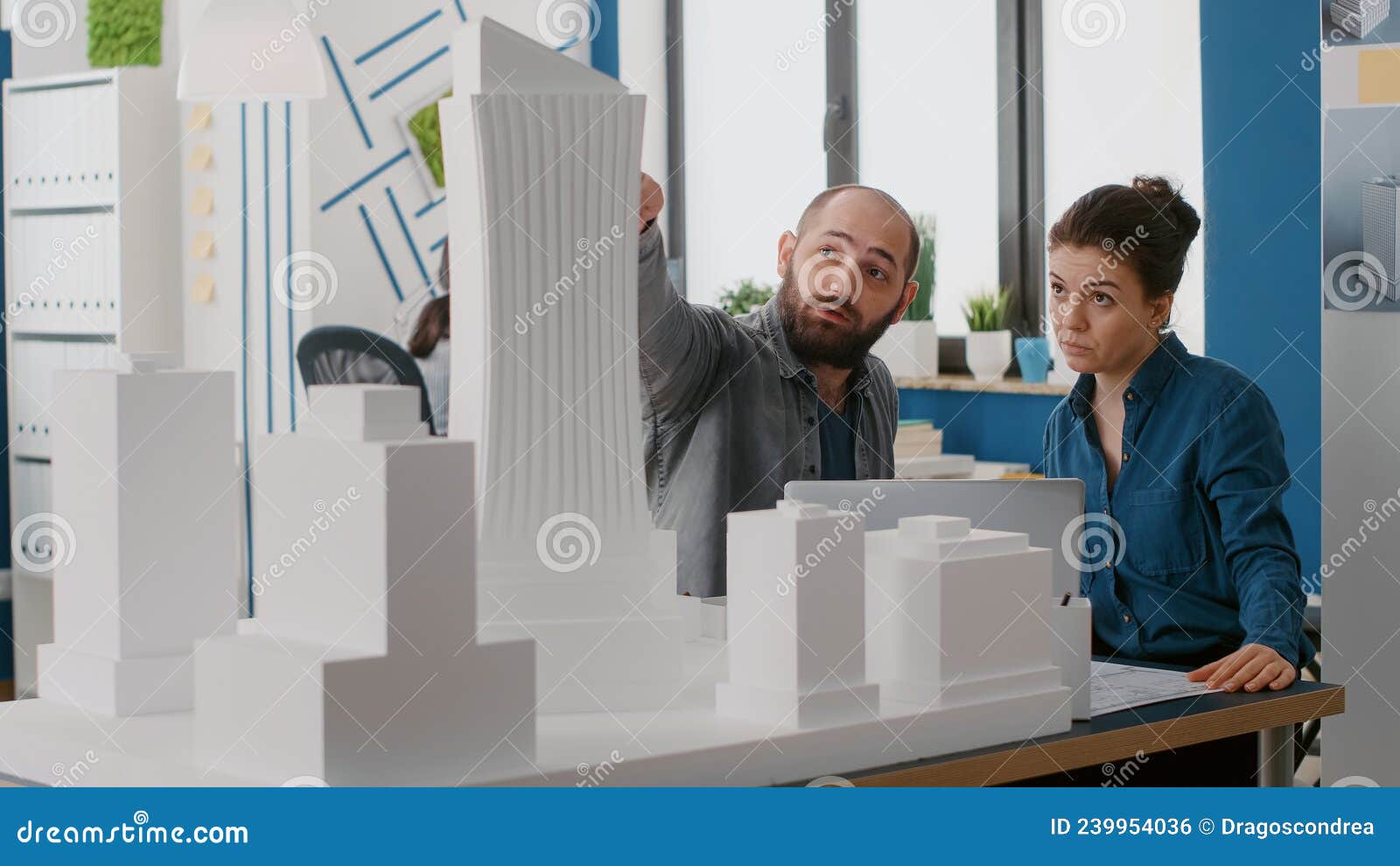 Architects Designing Sustainable Building Project Using Scale Model On ...