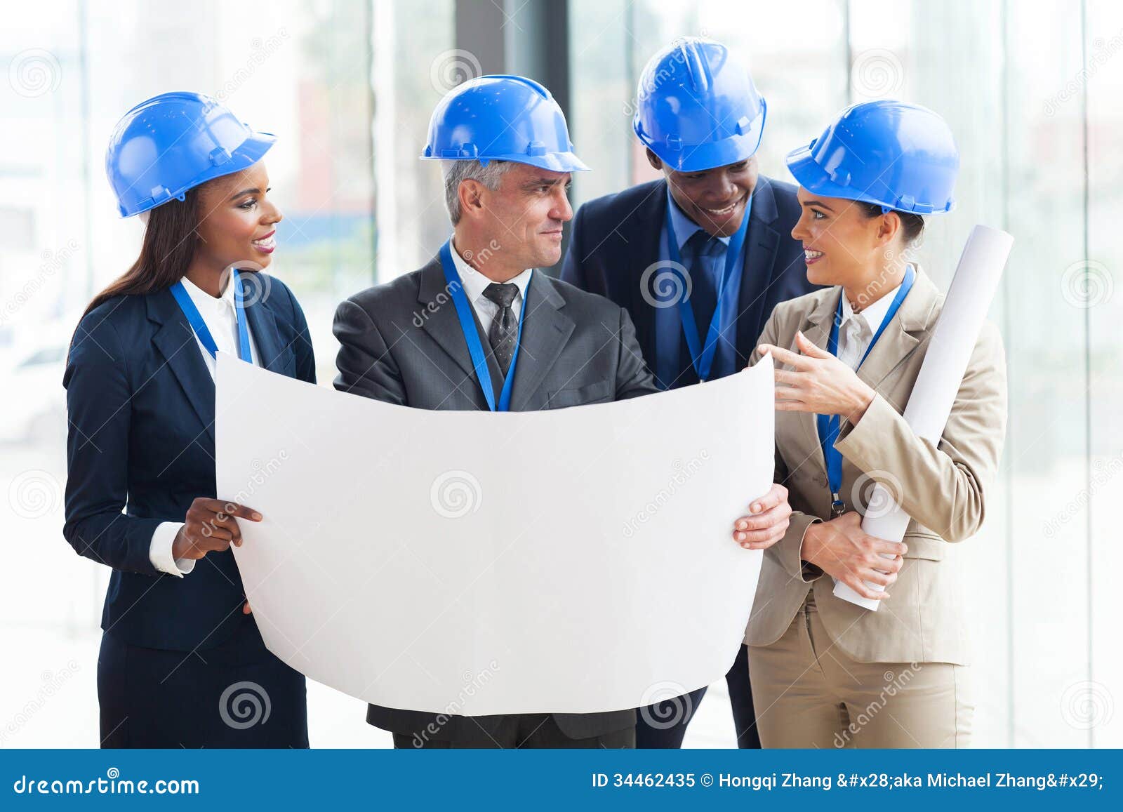 Team Architects Interacting Stock Image - Image of interacting, female ...
