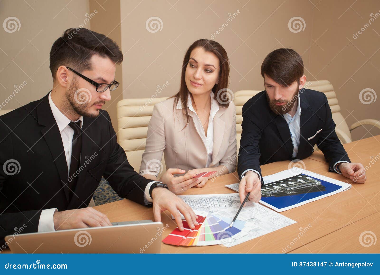 Team of Architects Meeting in Office Stock Image - Image of ...