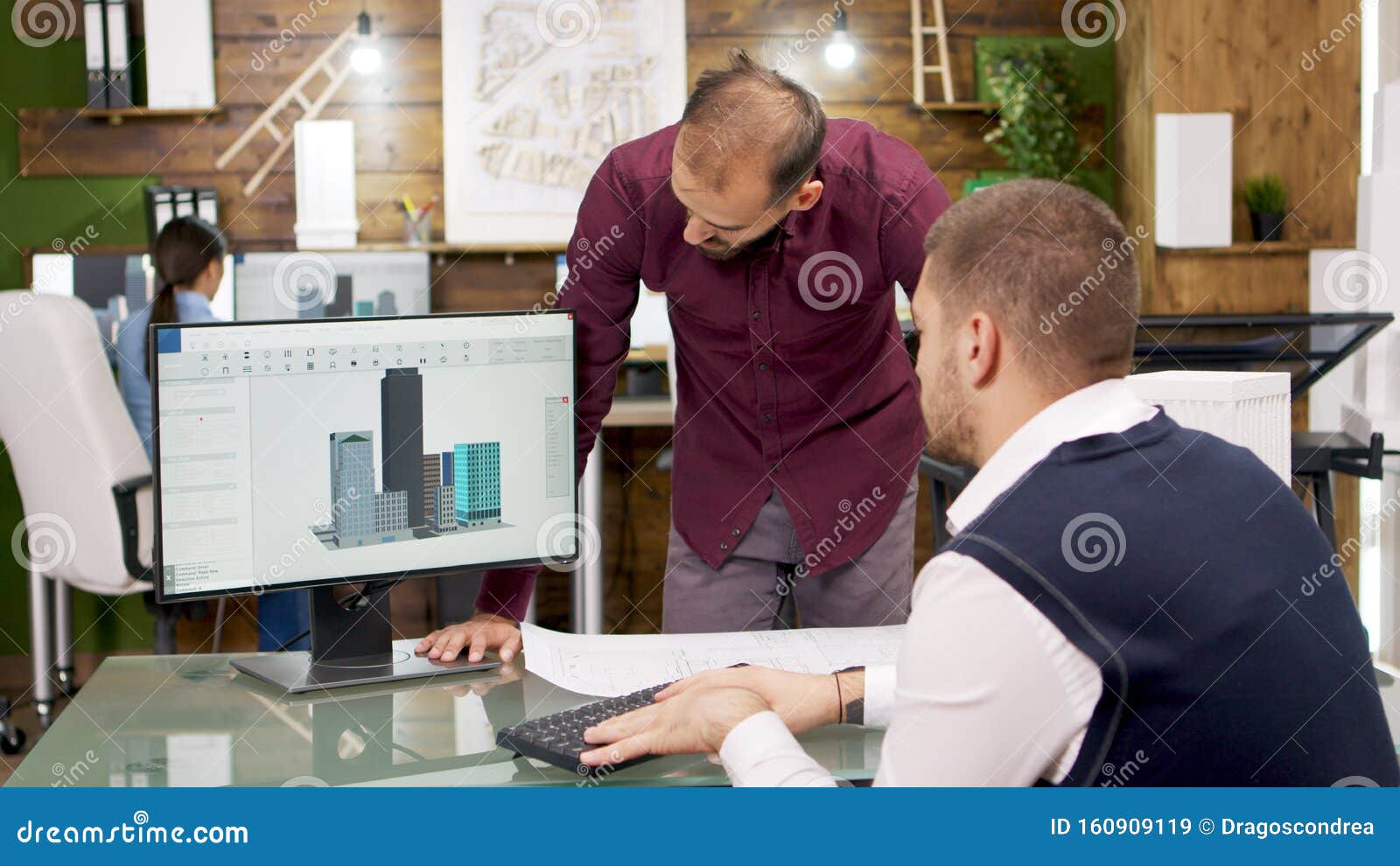 Team of Architects Working on the Architectural Structure in Building ...