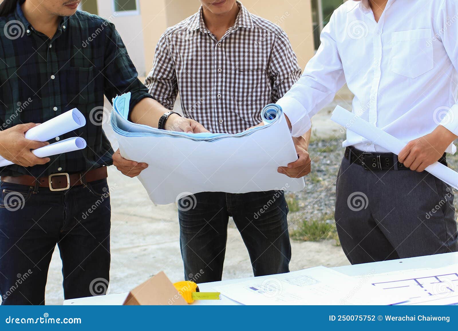 Team Architectural Consult Work Site Desk Background Construction ...